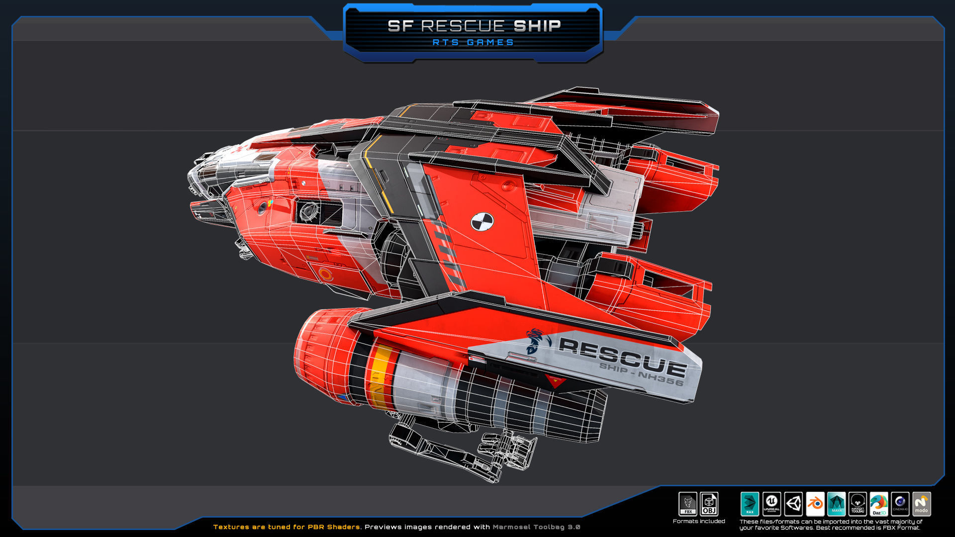 3D model SF Rescue Ship VR / AR / low-poly | CGTrader