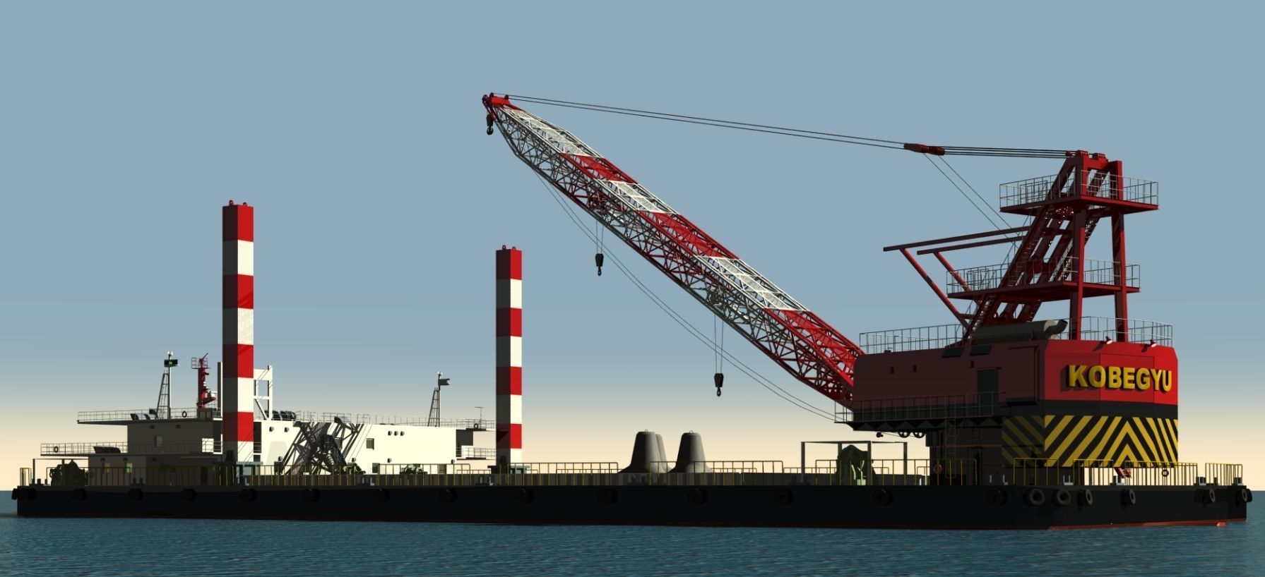 floating crane 3D model | CGTrader