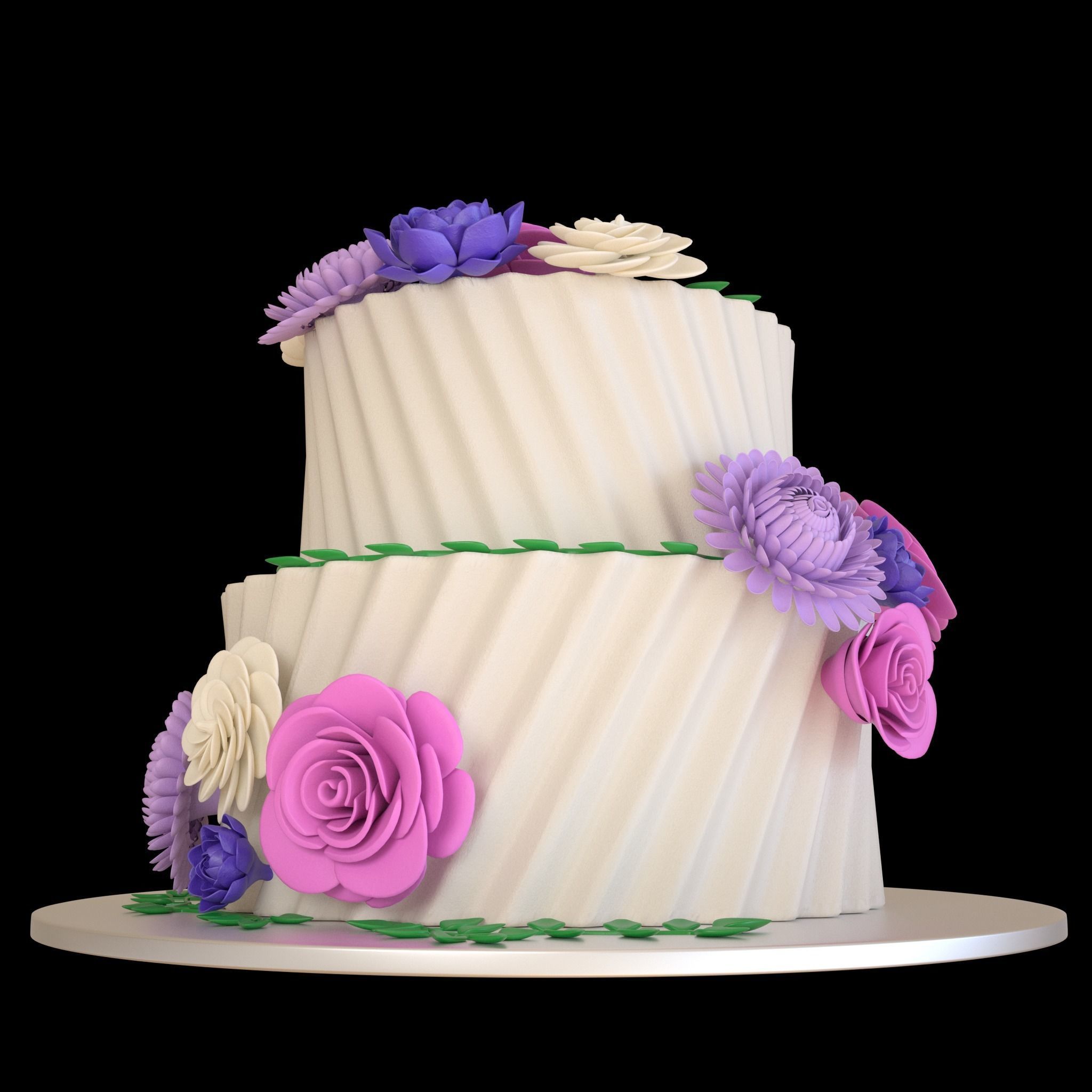 Floral cake 3D model | CGTrader