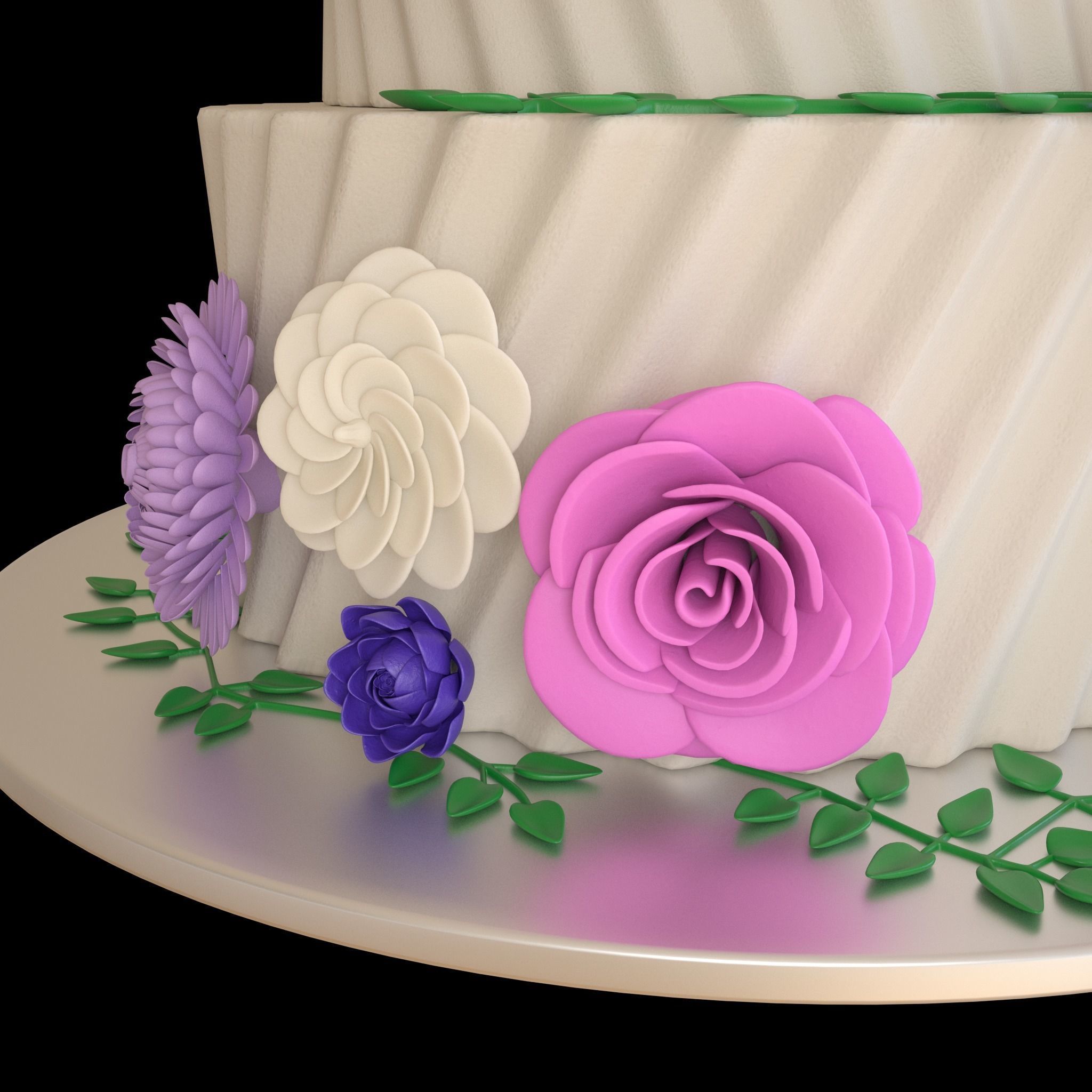 Floral cake 3D model | CGTrader