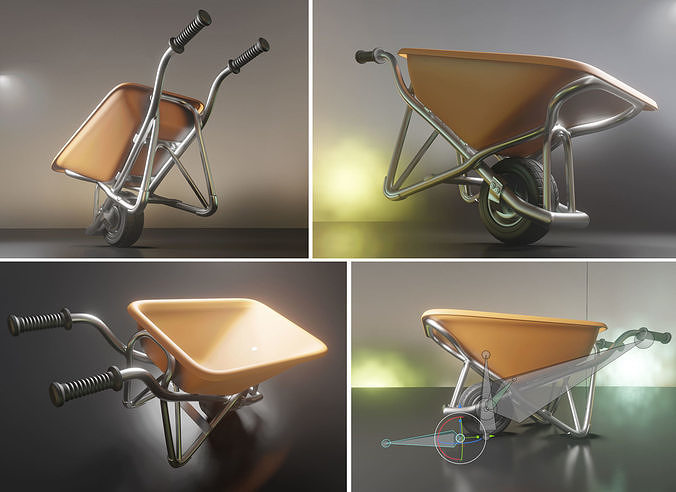 Wheelbarrow 1 Rigged Version High-Poly 3D model animated rigged | CGTrader
