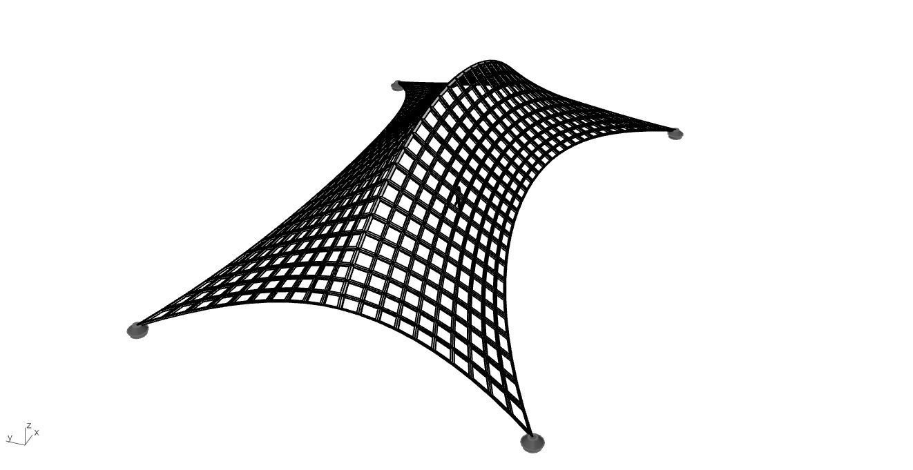 Architectural Tensile Structure Ridge with Anchors 3D model | CGTrader