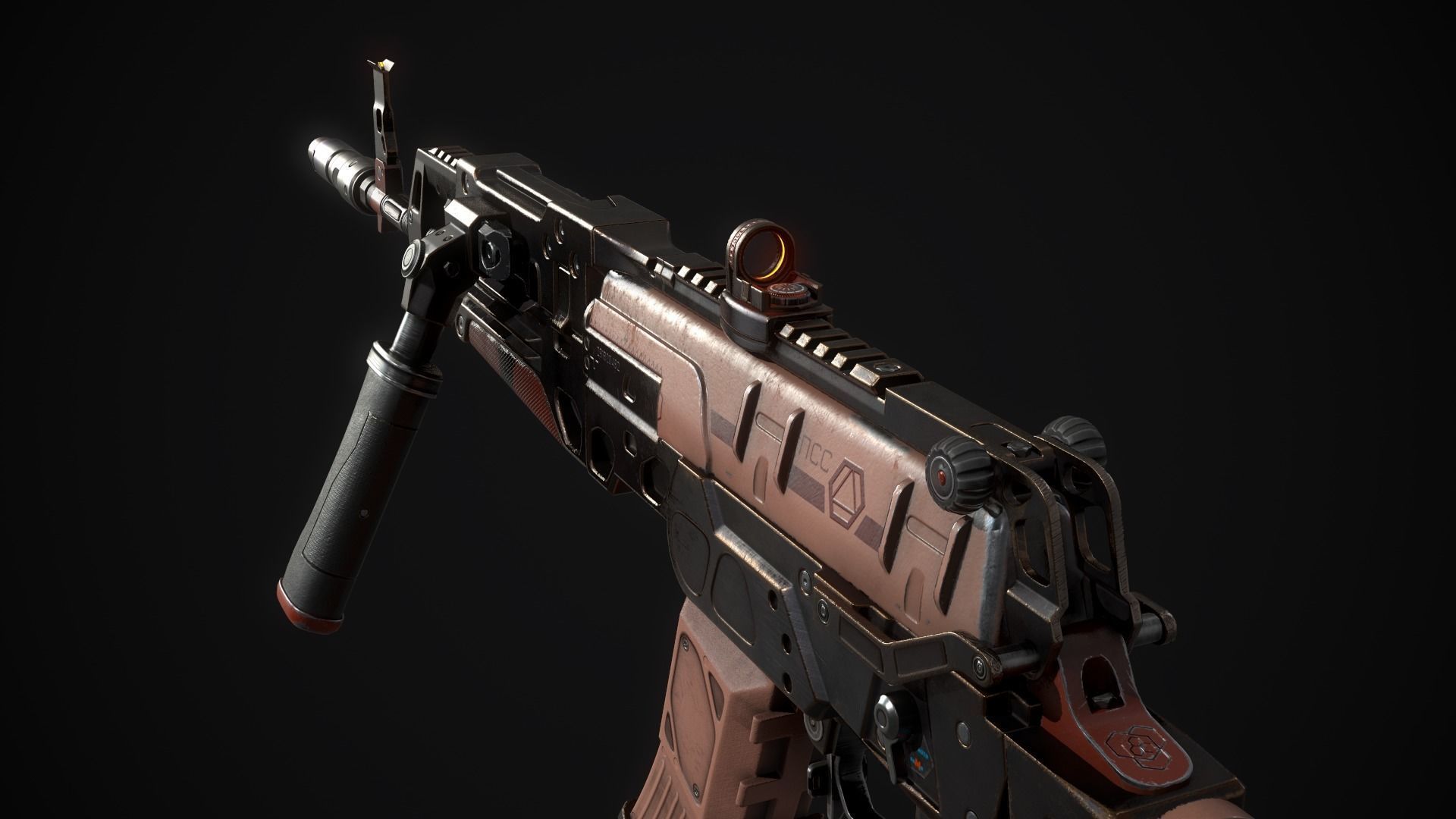 3D model Akk27 gameready gun model IMPROVED VR / AR / low-poly | CGTrader