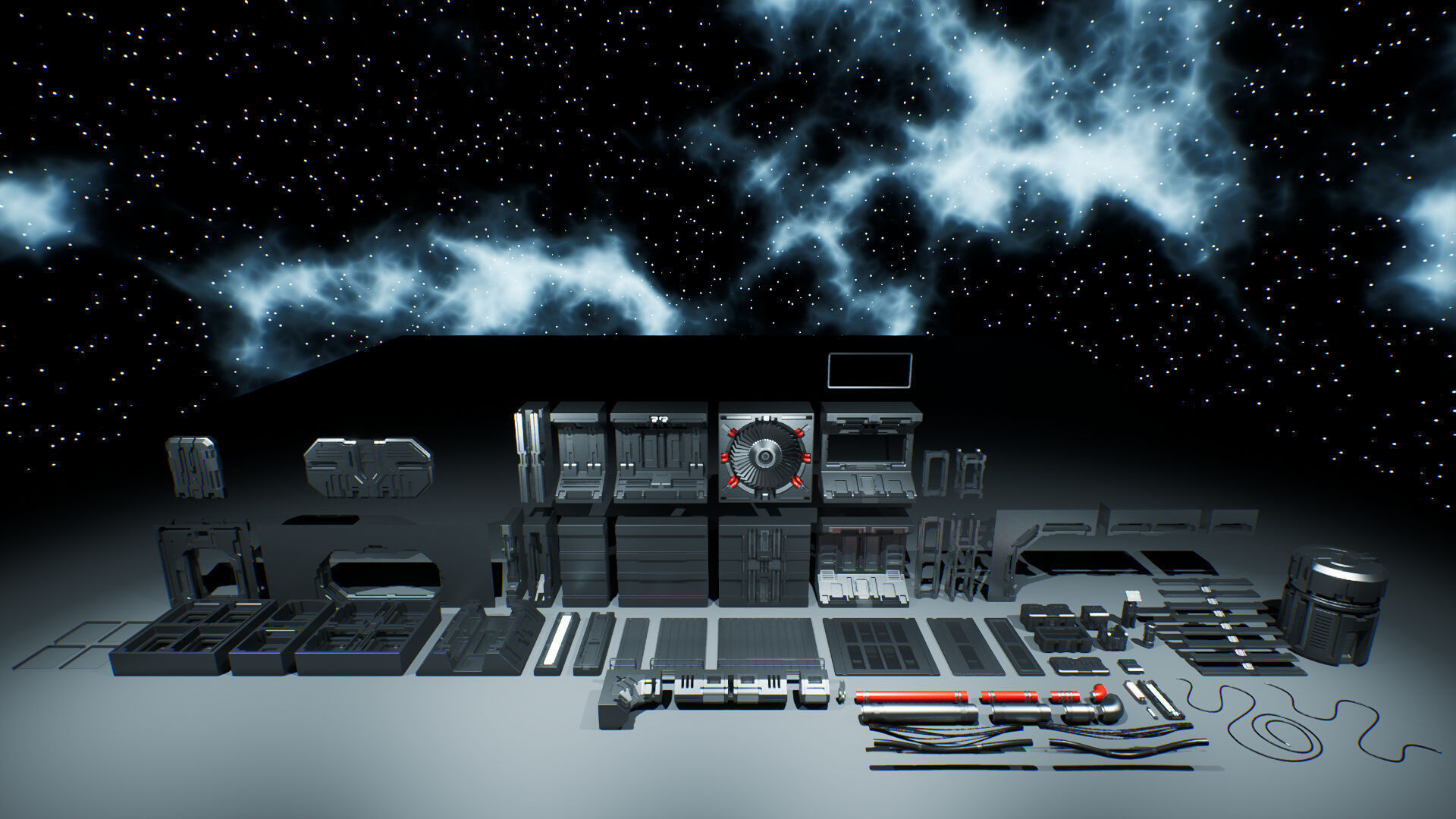 3D model Modular Sci-Fi Interior II VR / AR / low-poly | CGTrader