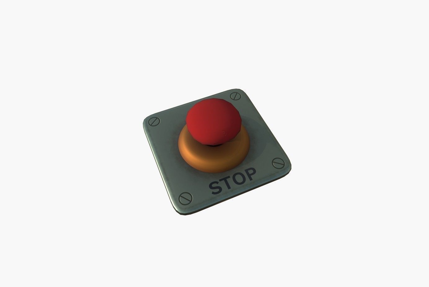 3D model Stop Button VR / AR / low-poly | CGTrader