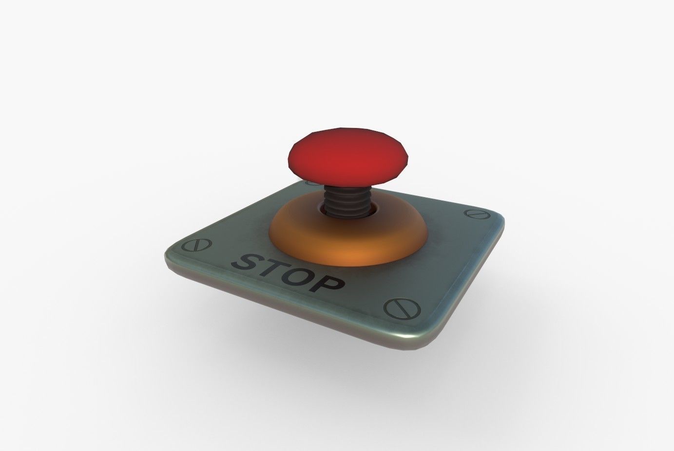 3D model Stop Button VR / AR / low-poly | CGTrader
