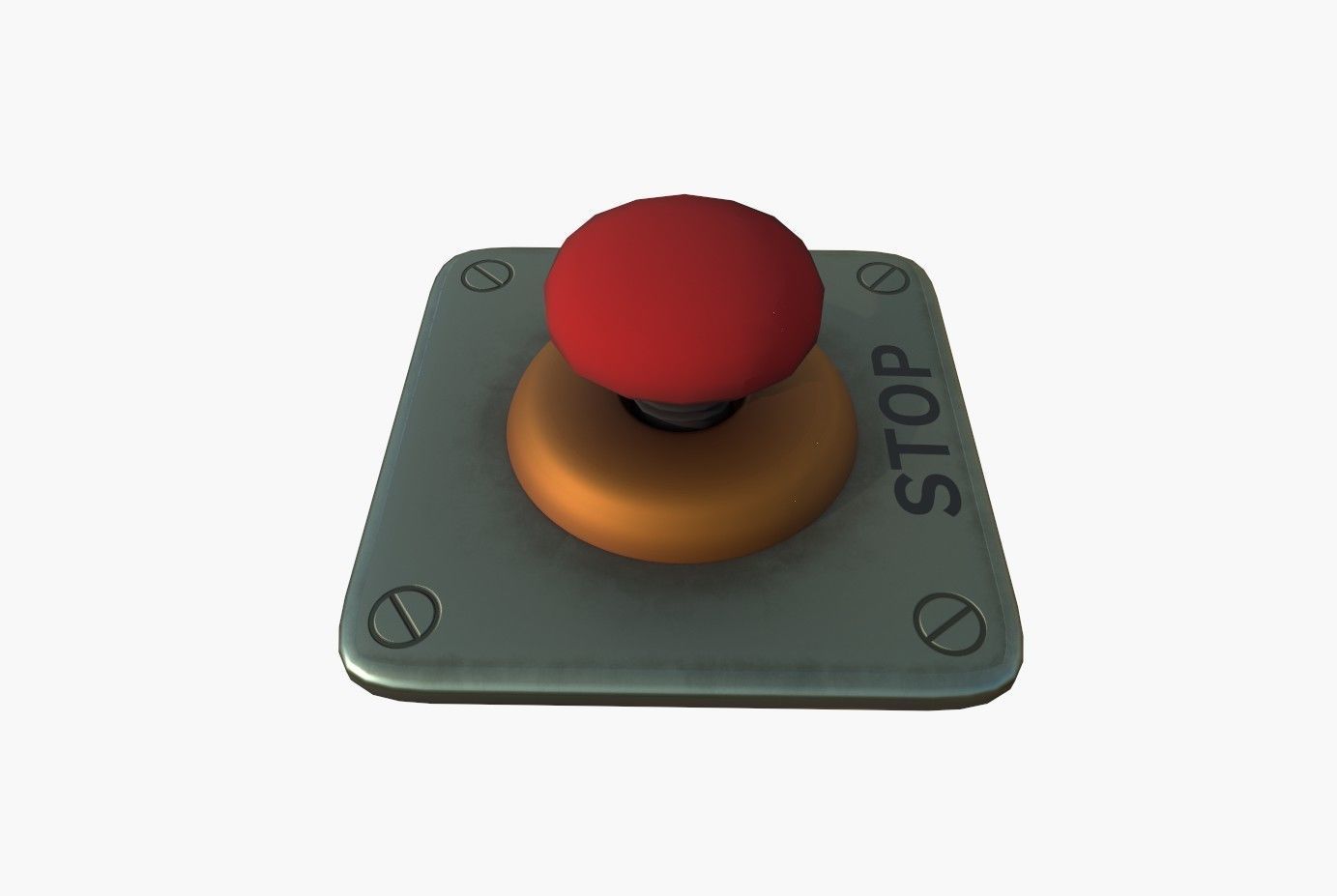 3D model Stop Button VR / AR / low-poly | CGTrader