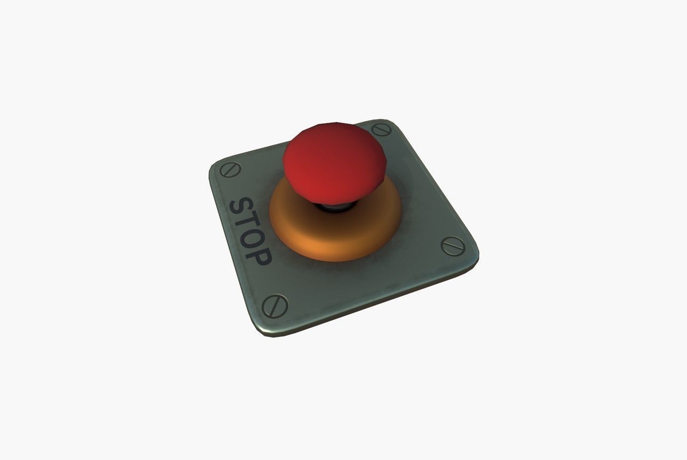 3D model Stop Button VR / AR / low-poly | CGTrader