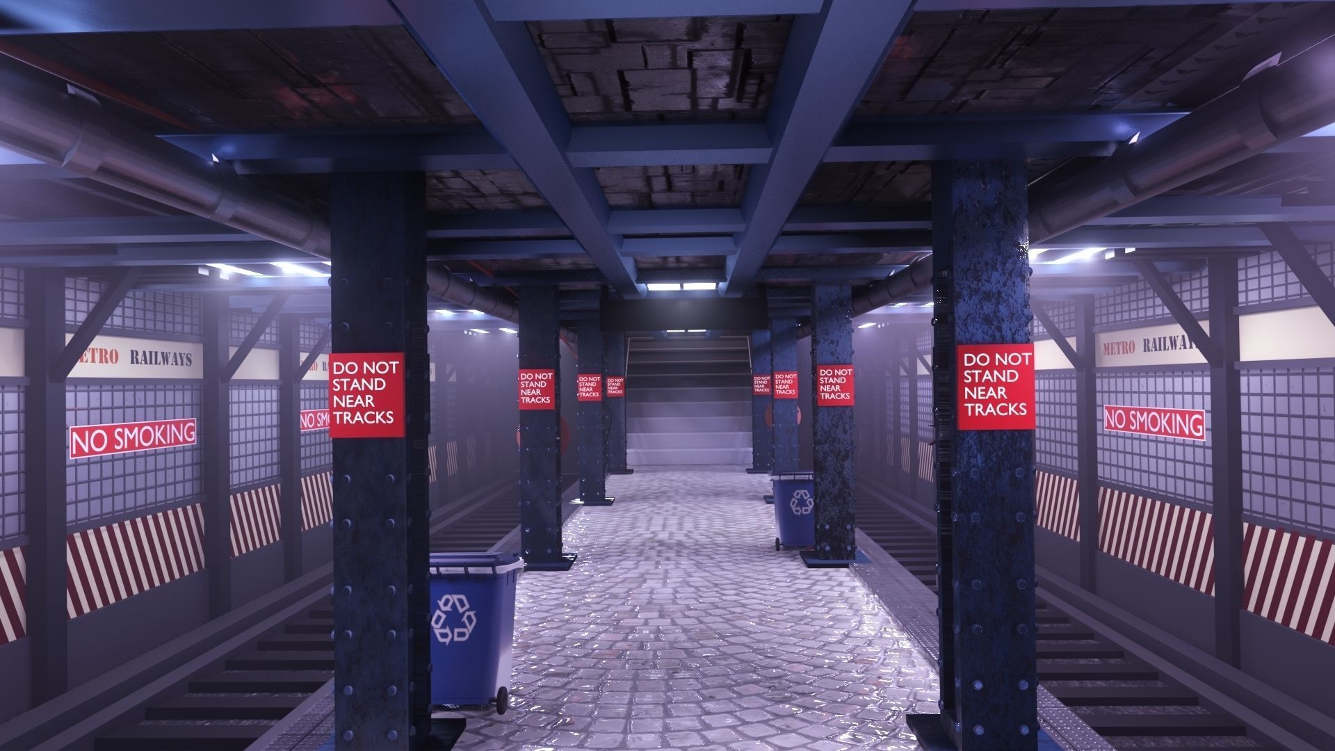 3D model Subway station interior VR / AR / low-poly | CGTrader