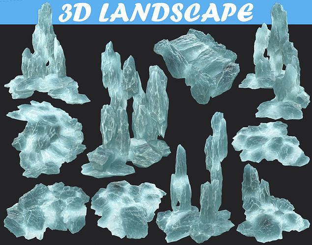 3D model Low poly iceberg modular VR / AR / low-poly | CGTrader