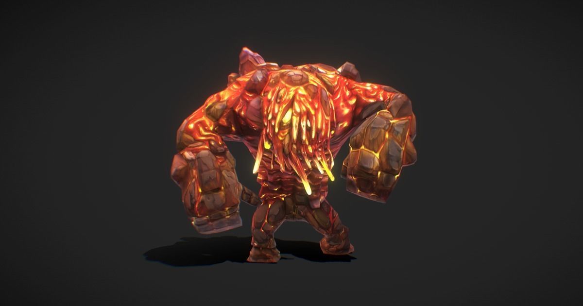 3D model Fantasy RPG Fire Golem VR / AR / low-poly | CGTrader