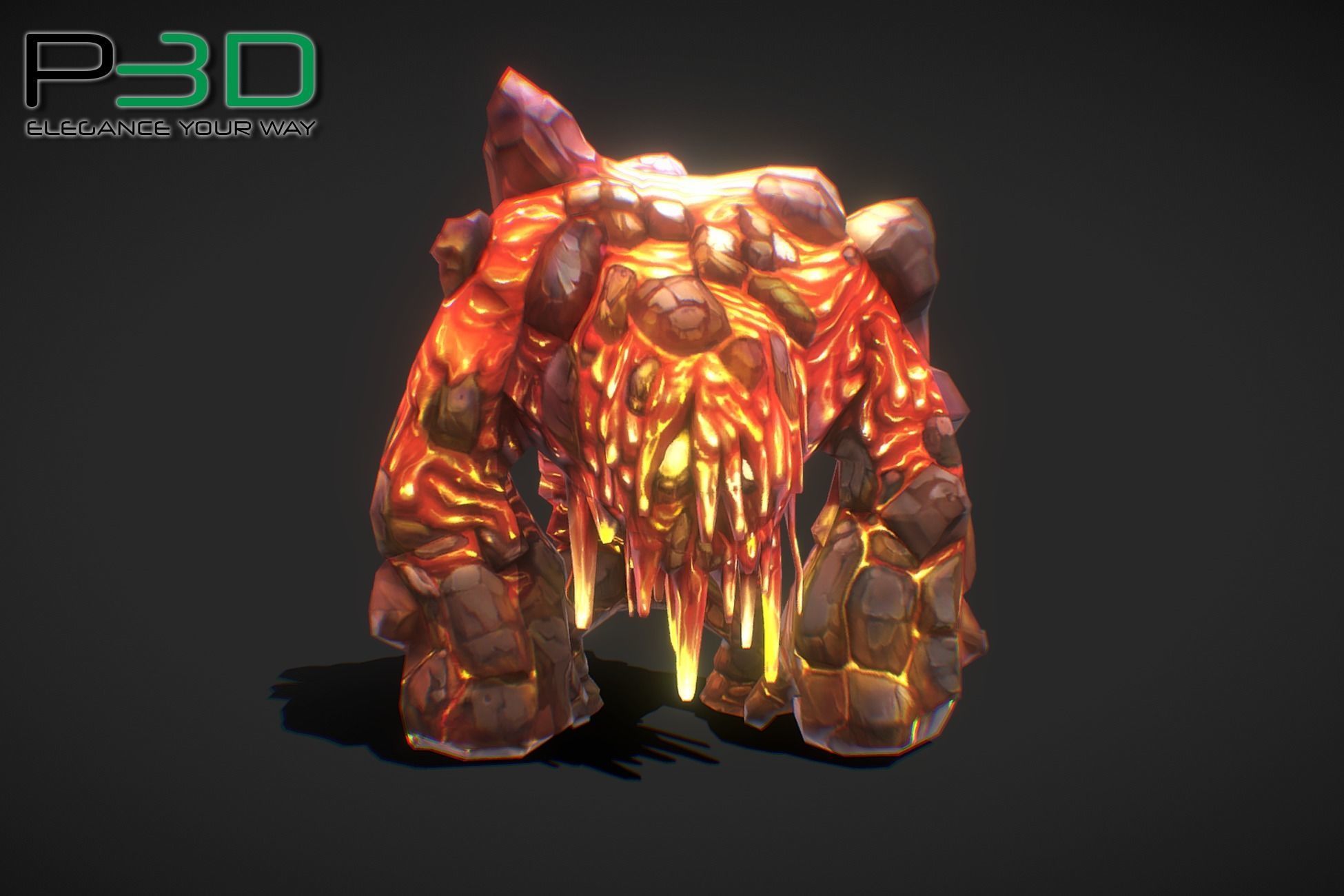 3D model Fantasy RPG Fire Golem VR / AR / low-poly | CGTrader