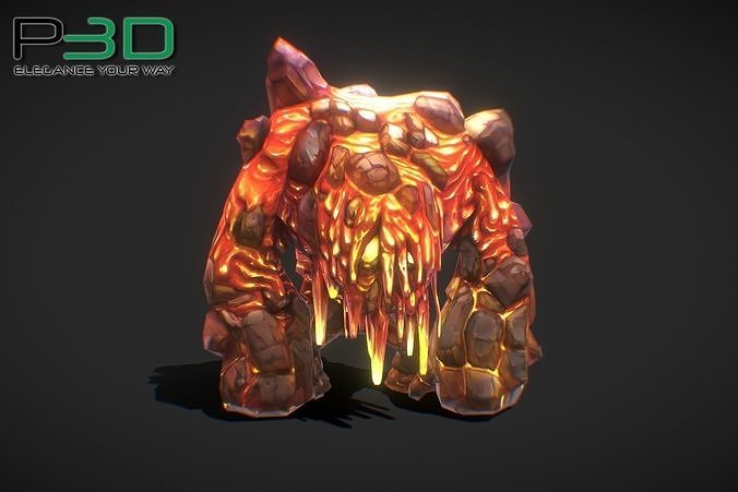 3D model Fantasy RPG Fire Golem VR / AR / low-poly | CGTrader