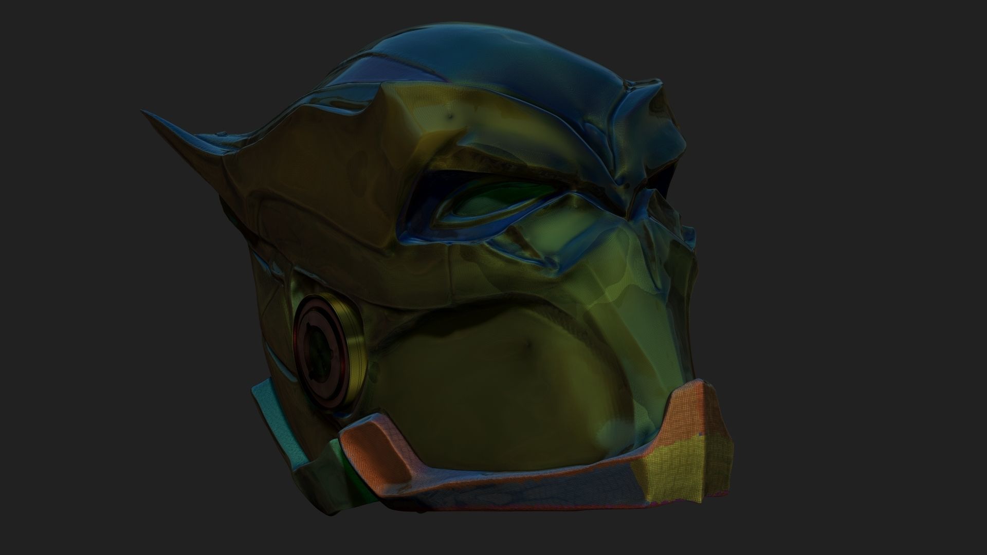 Aggressive Superhero Helmet Sculpt Project 3D model | CGTrader