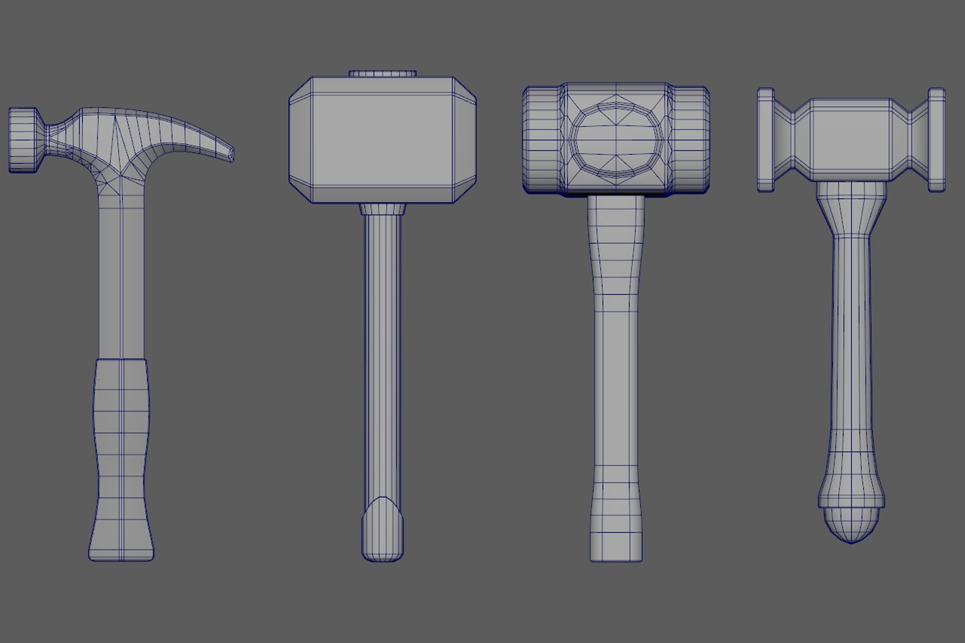 3D model Low Poly Hammer Pack - 16 Pieces VR / AR / low-poly | CGTrader
