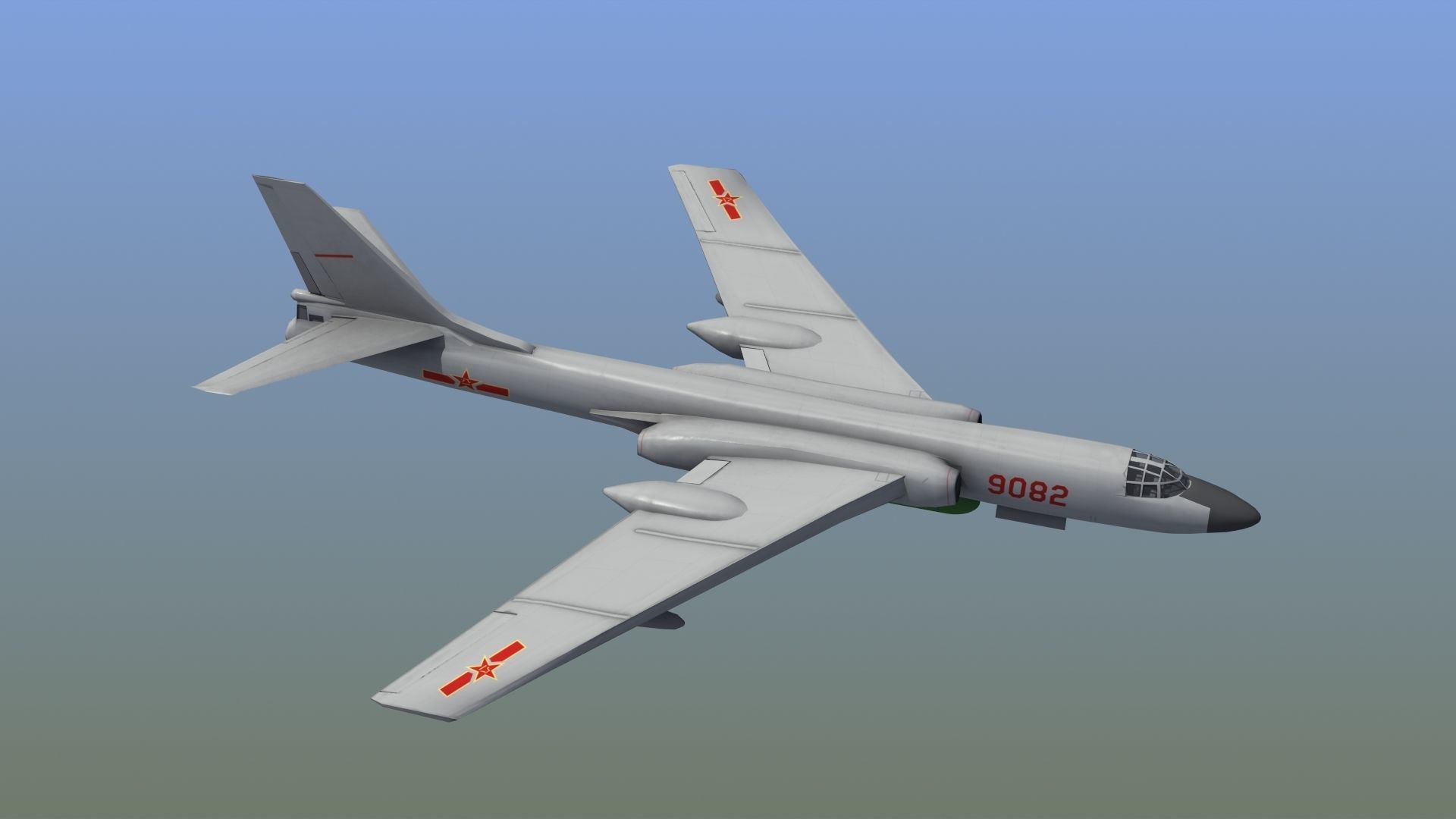 3D model H-6K Bomber VR / AR / low-poly | CGTrader