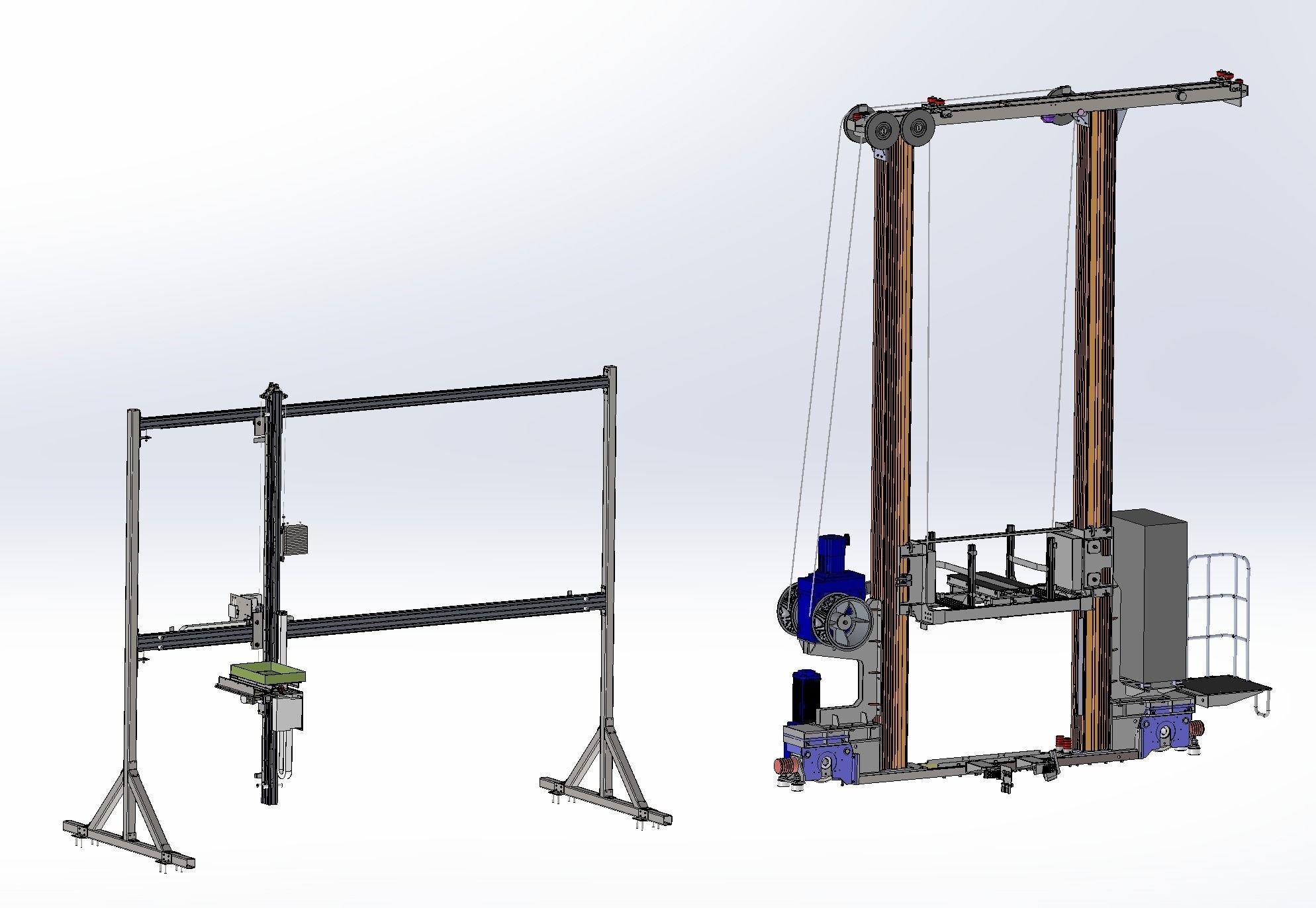 Stacking-machine-assembly metal frame with machine 3D model | CGTrader