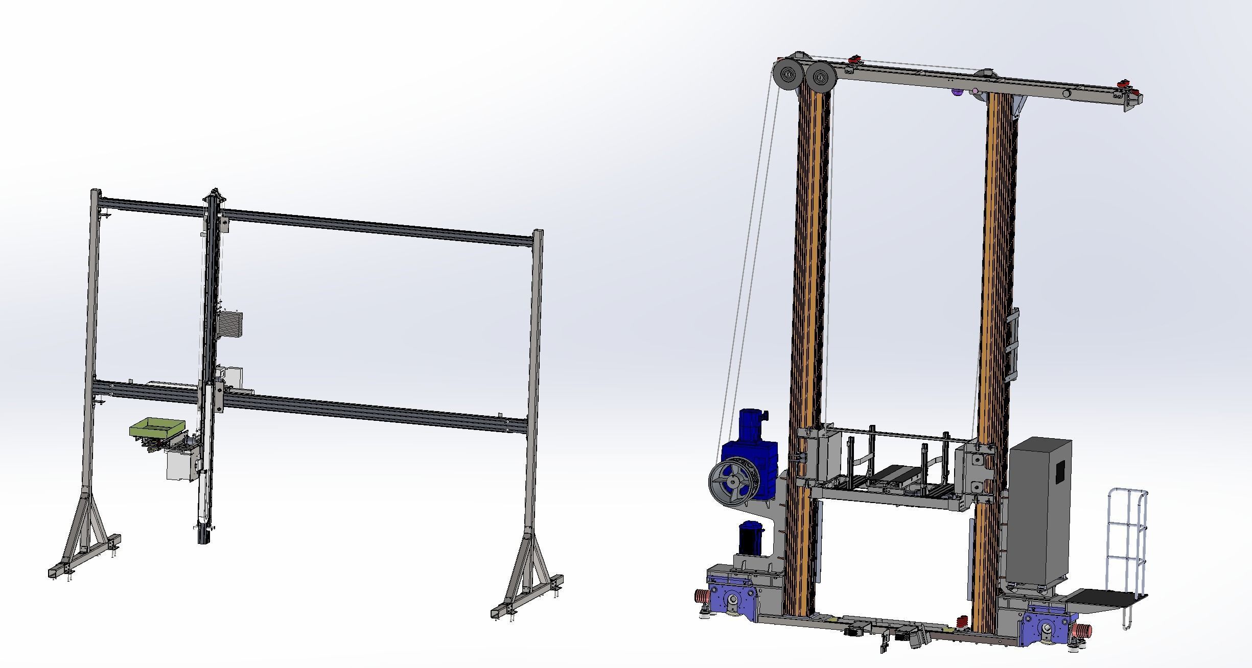 Stacking-machine-assembly metal frame with machine 3D model | CGTrader