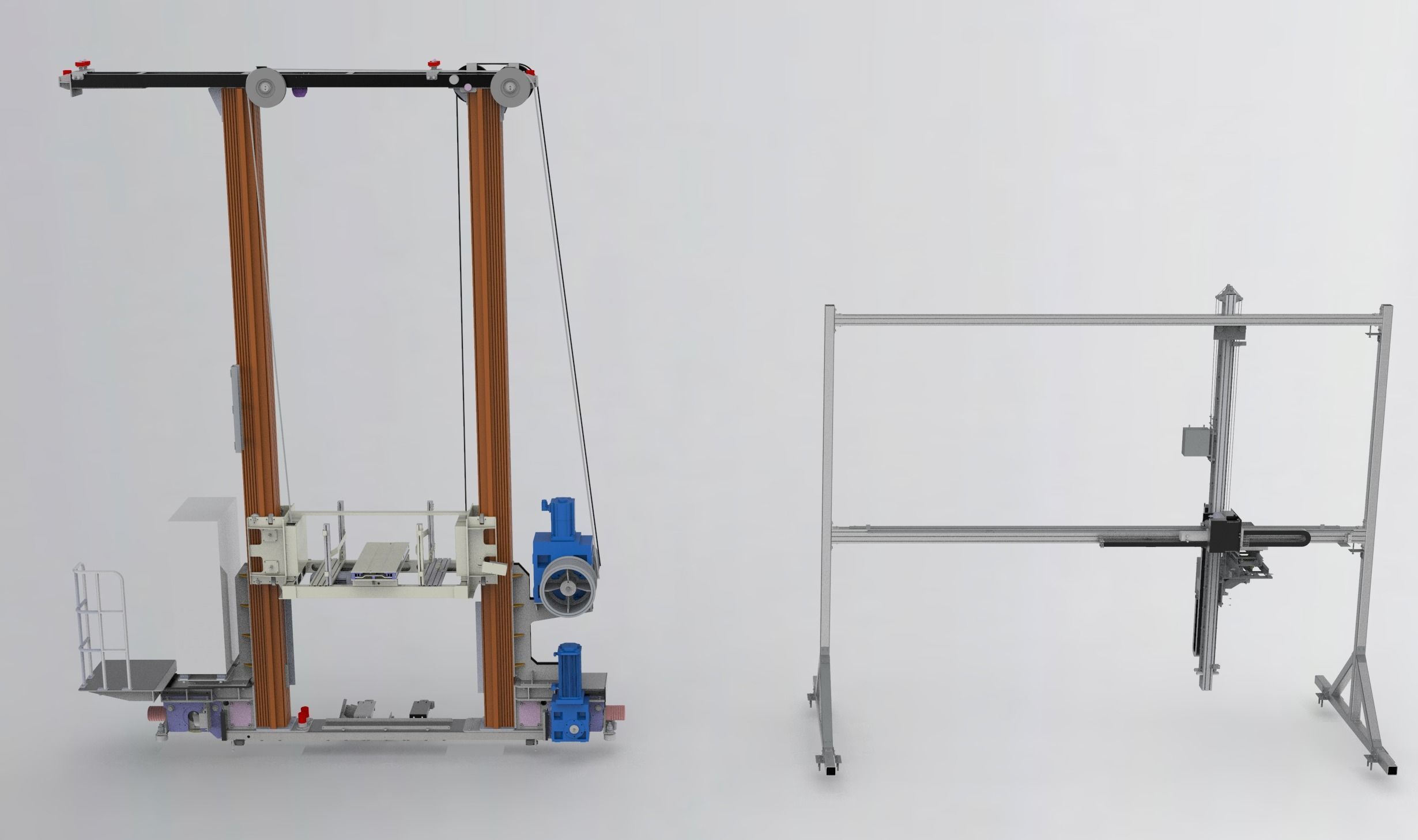 Stacking-machine-assembly metal frame with machine 3D model | CGTrader