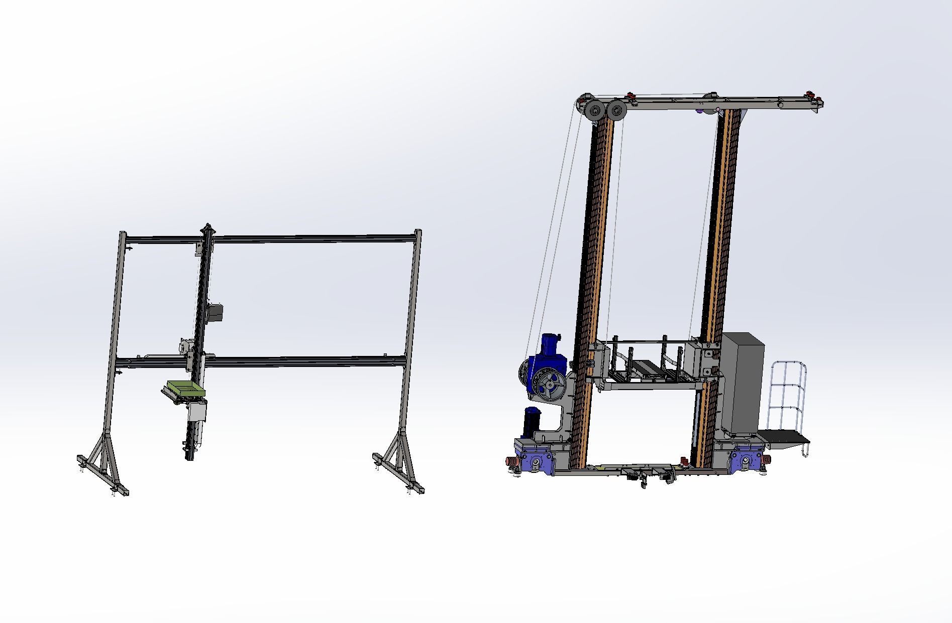 Stacking-machine-assembly metal frame with machine 3D model | CGTrader