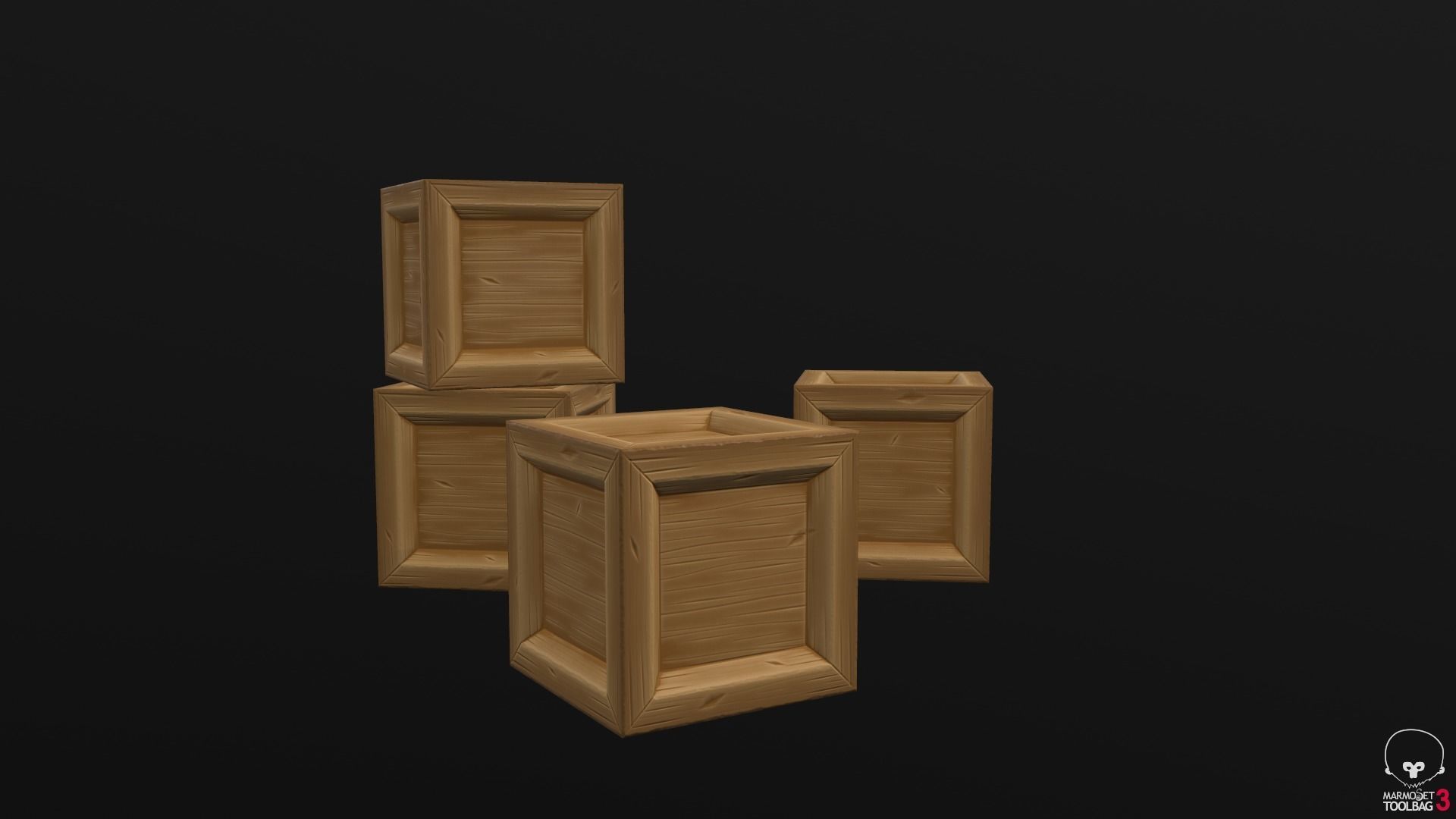 3D model Wooden low poly box for games VR / AR / low-poly | CGTrader