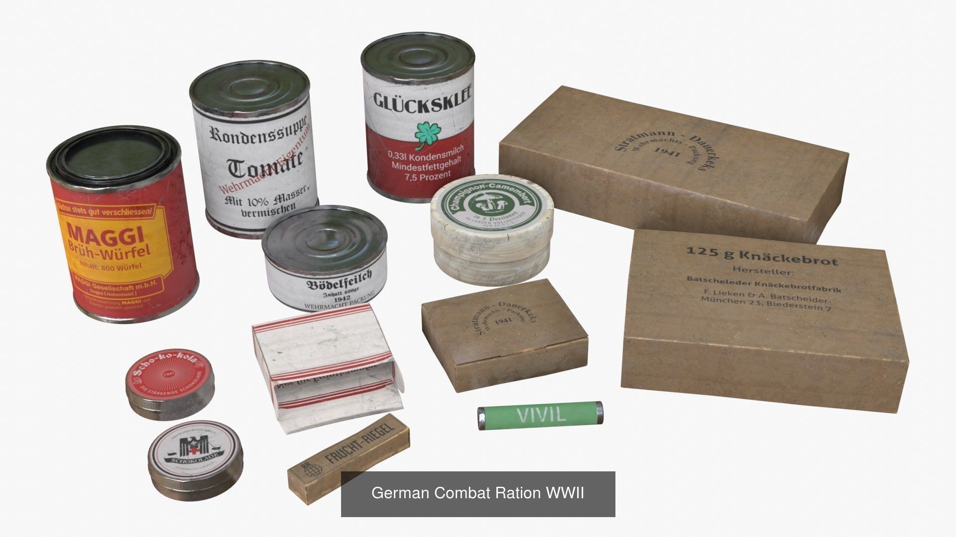 German WWII rations and equipments Collection | CGTrader