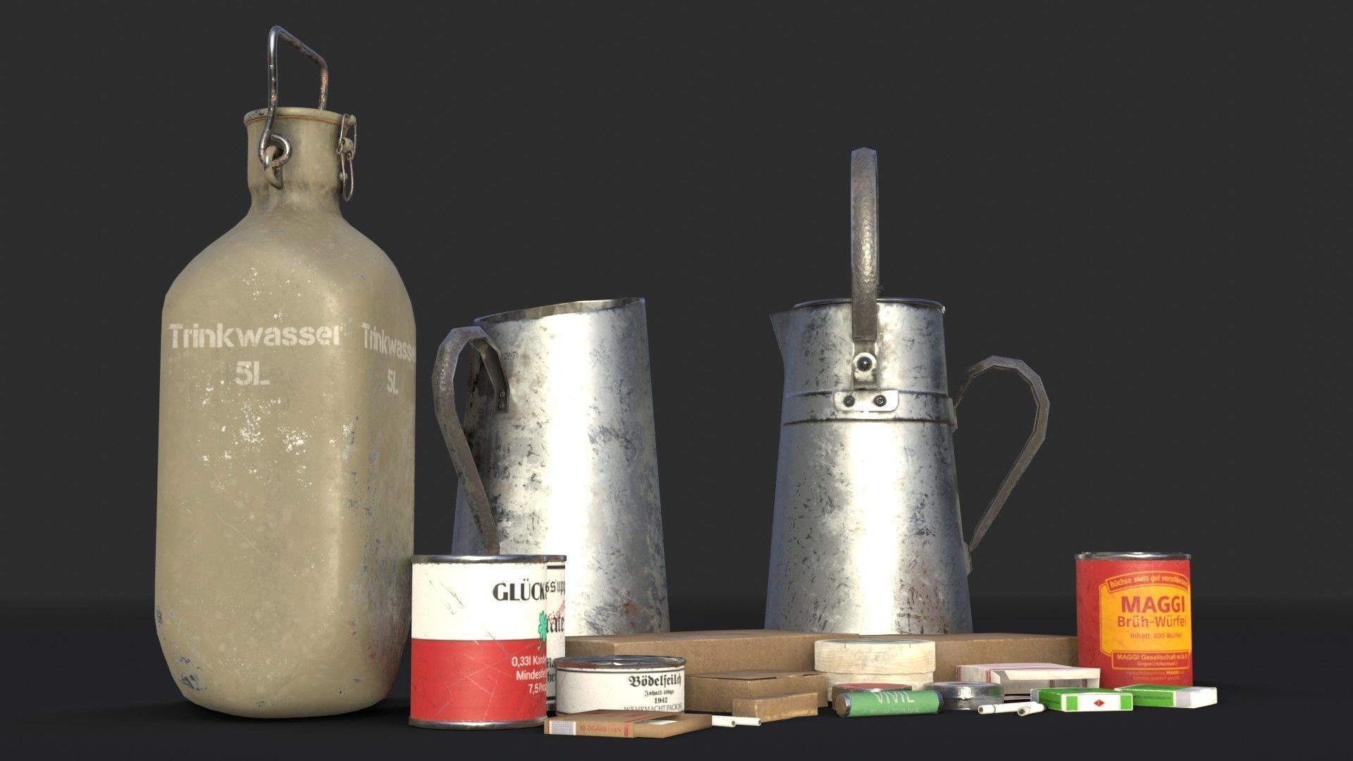 German WWII rations and equipments Collection VR / AR / low-poly | CGTrader
