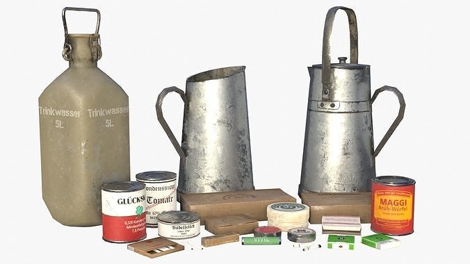 German WWII rations and equipments Collection VR / AR / low-poly | CGTrader