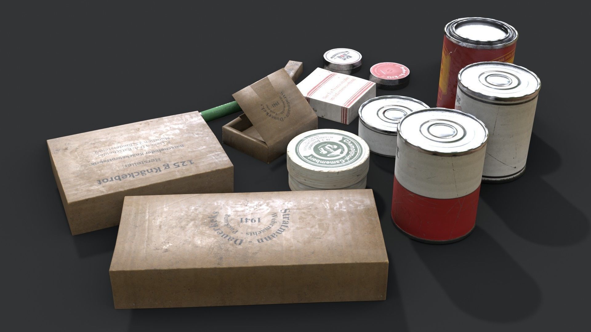 German WWII rations and equipments Collection VR / AR / low-poly | CGTrader