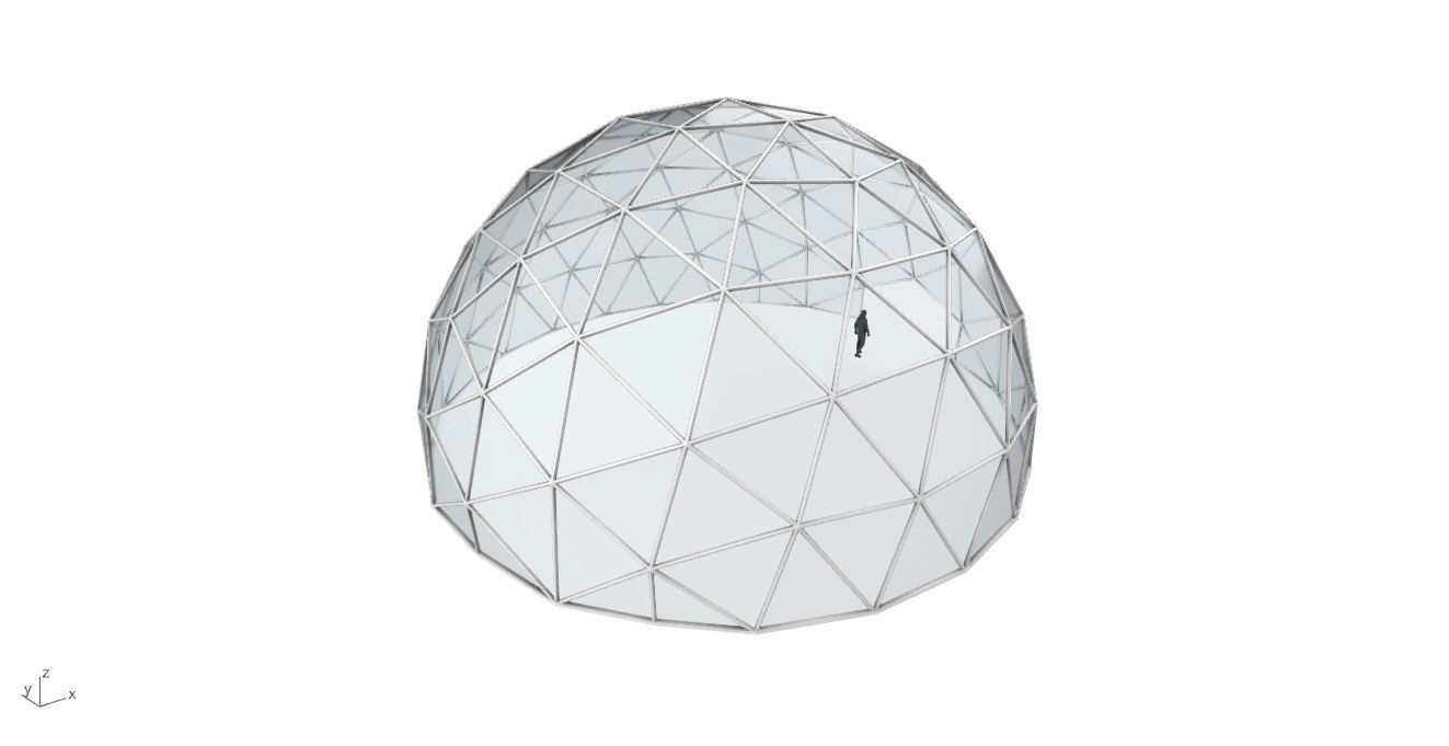 Geodesic Dome with Door Opening and Glass Panels v1 3D model | CGTrader