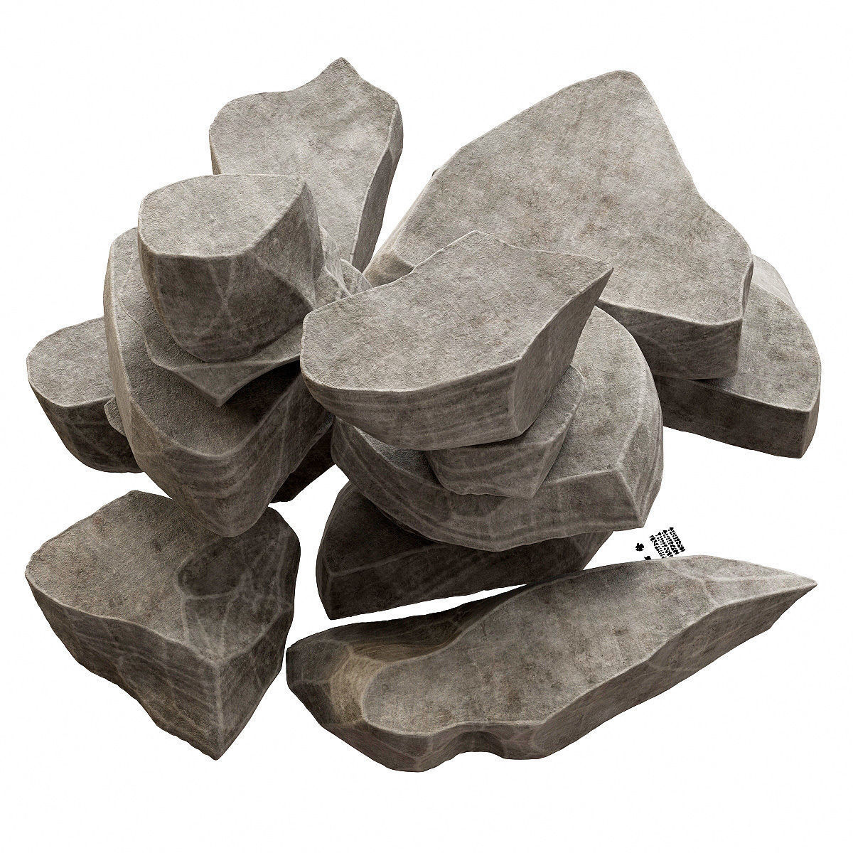 Rock stone plate splinter n1 3D model | CGTrader