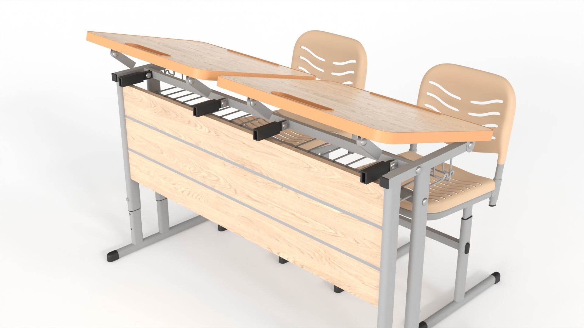 Double Scool Table 3D model | CGTrader