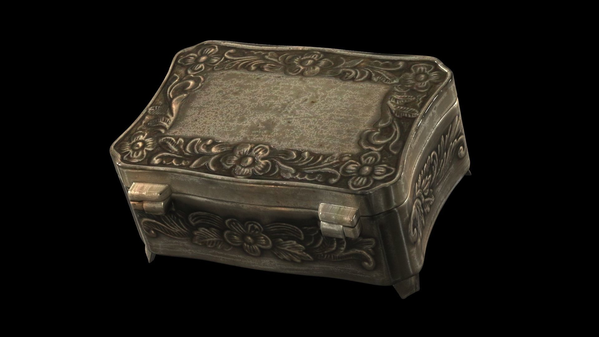 Old brass box free 3D model | CGTrader