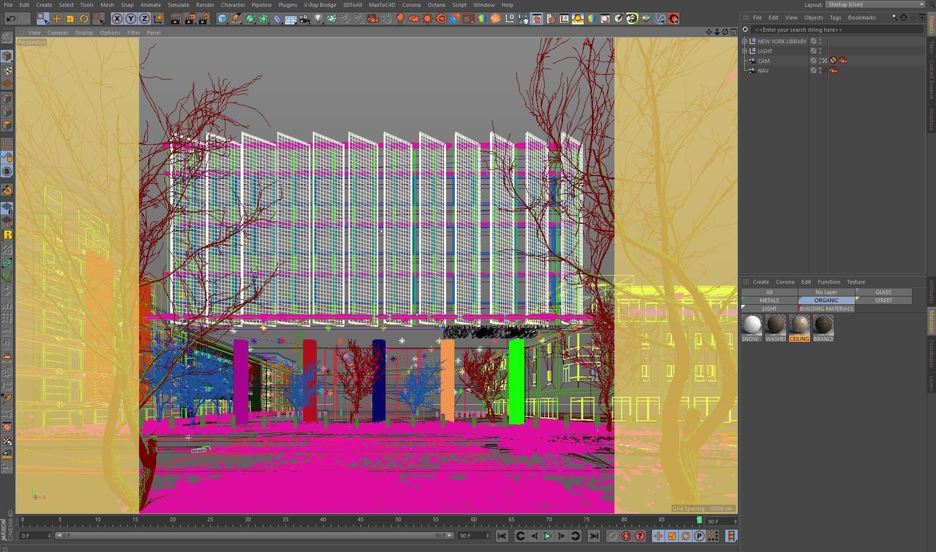 Corona - C4D files - New York Library Exterior 3D model | CGTrader