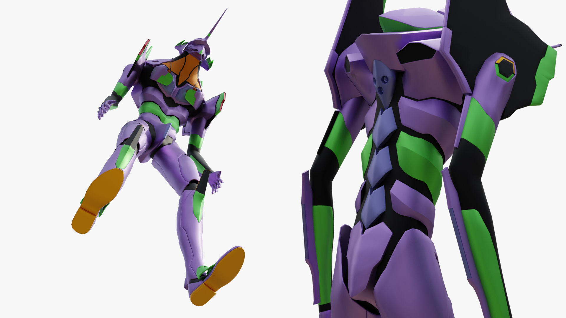 3D model Rigged EVA 01 Unit Neon Genesis Evangelion VR / AR / low-poly ...