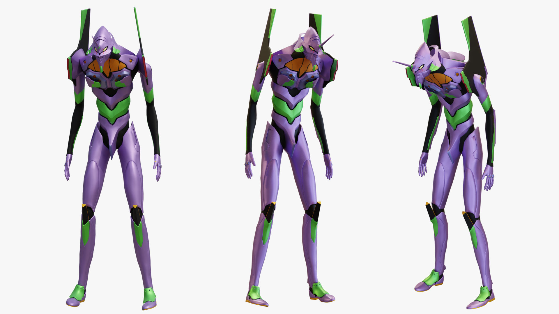3D model Rigged EVA 01 Unit Neon Genesis Evangelion VR / AR / low-poly ...