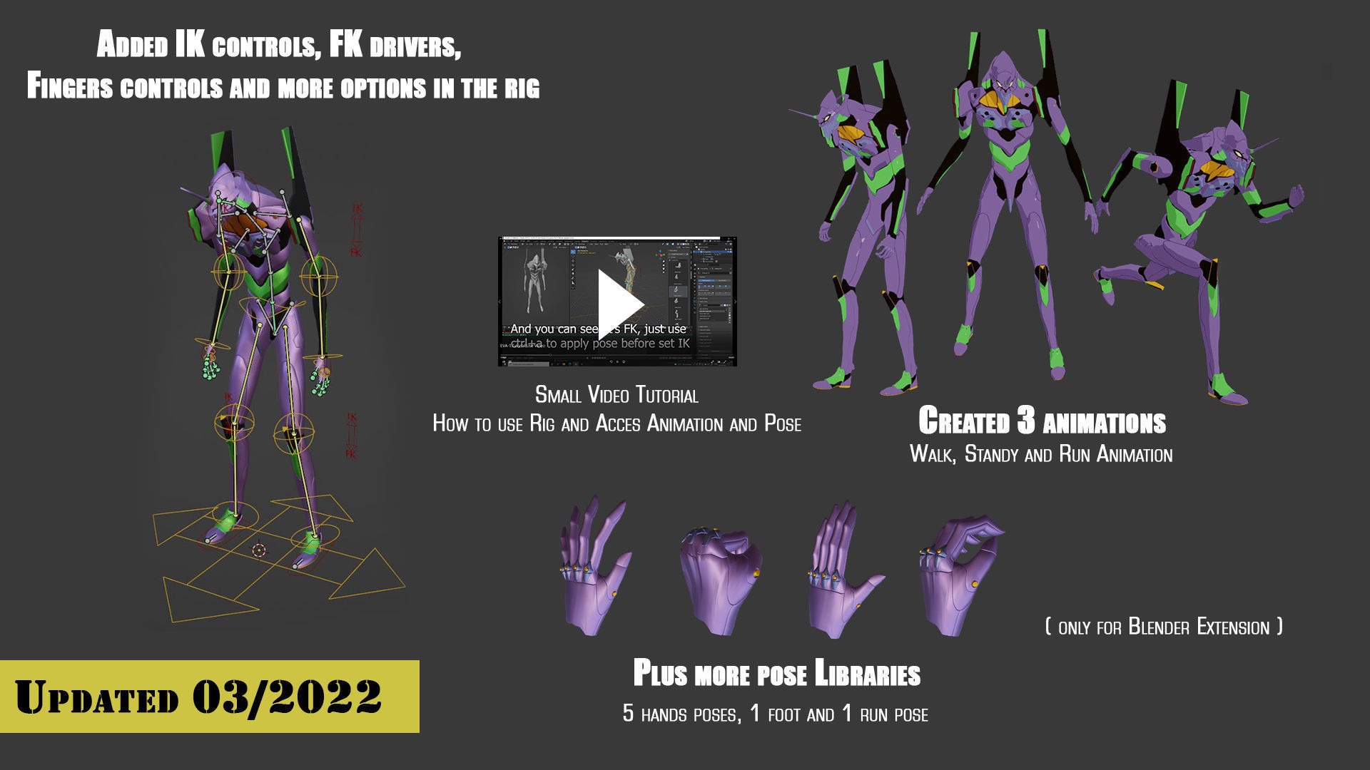 3D model Rigged EVA 01 Unit Neon Genesis Evangelion VR / AR / low-poly ...