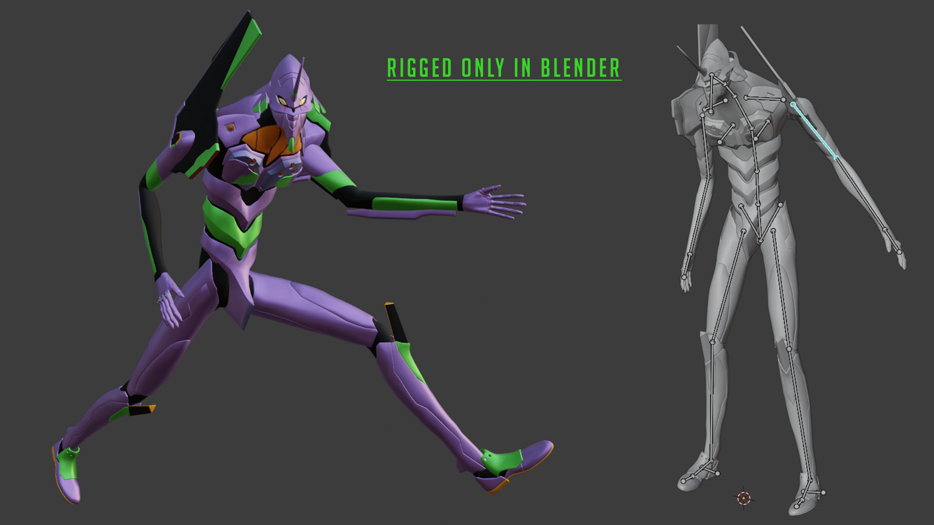 3D model Rigged EVA 01 Unit Neon Genesis Evangelion VR / AR / low-poly ...