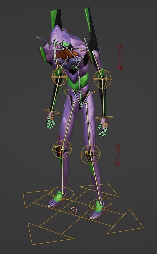 3D model Rigged EVA 01 Unit Neon Genesis Evangelion VR / AR / low-poly ...
