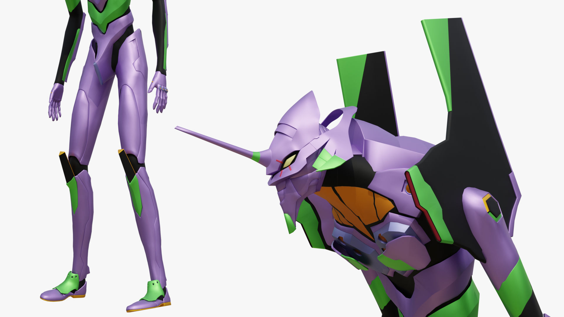 3D model Rigged EVA 01 Unit Neon Genesis Evangelion VR / AR / low-poly ...