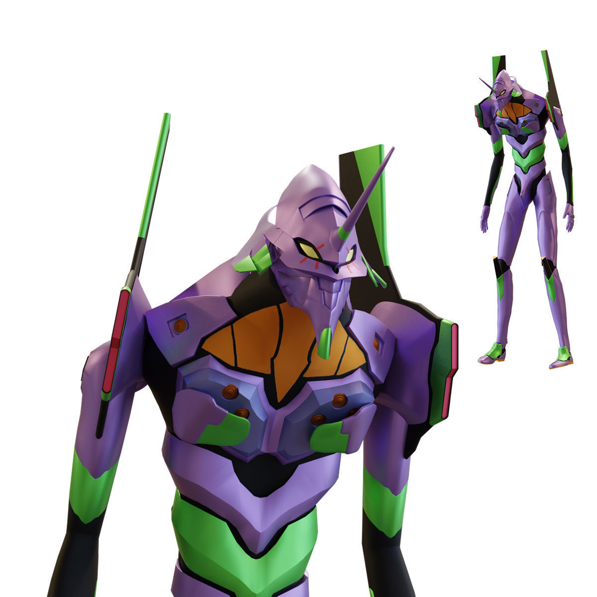 3D model Rigged EVA 01 Unit Neon Genesis Evangelion VR / AR / low-poly ...