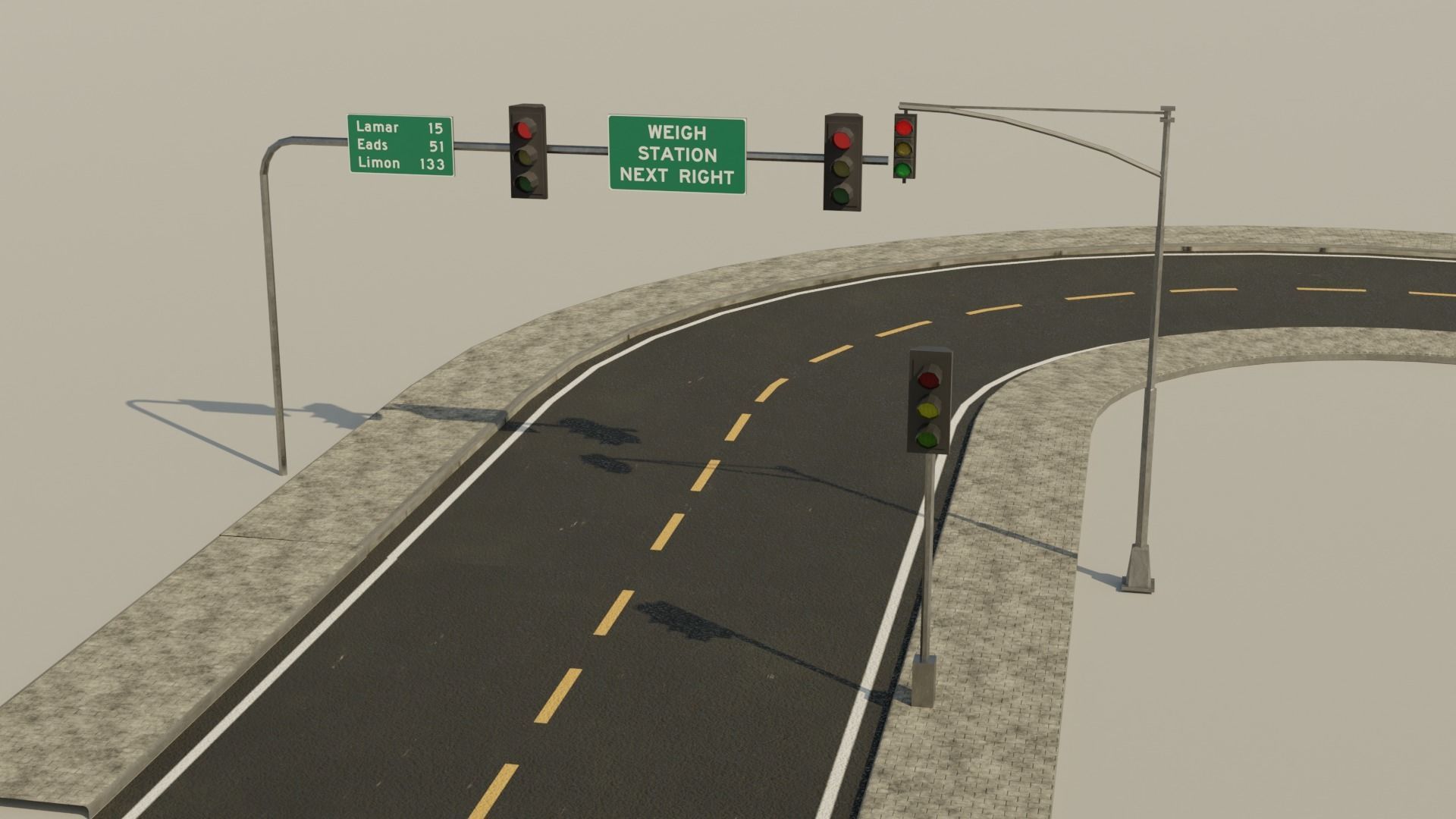 3D model City Street Road Lowpoly Assets Pack VR / AR / low-poly | CGTrader