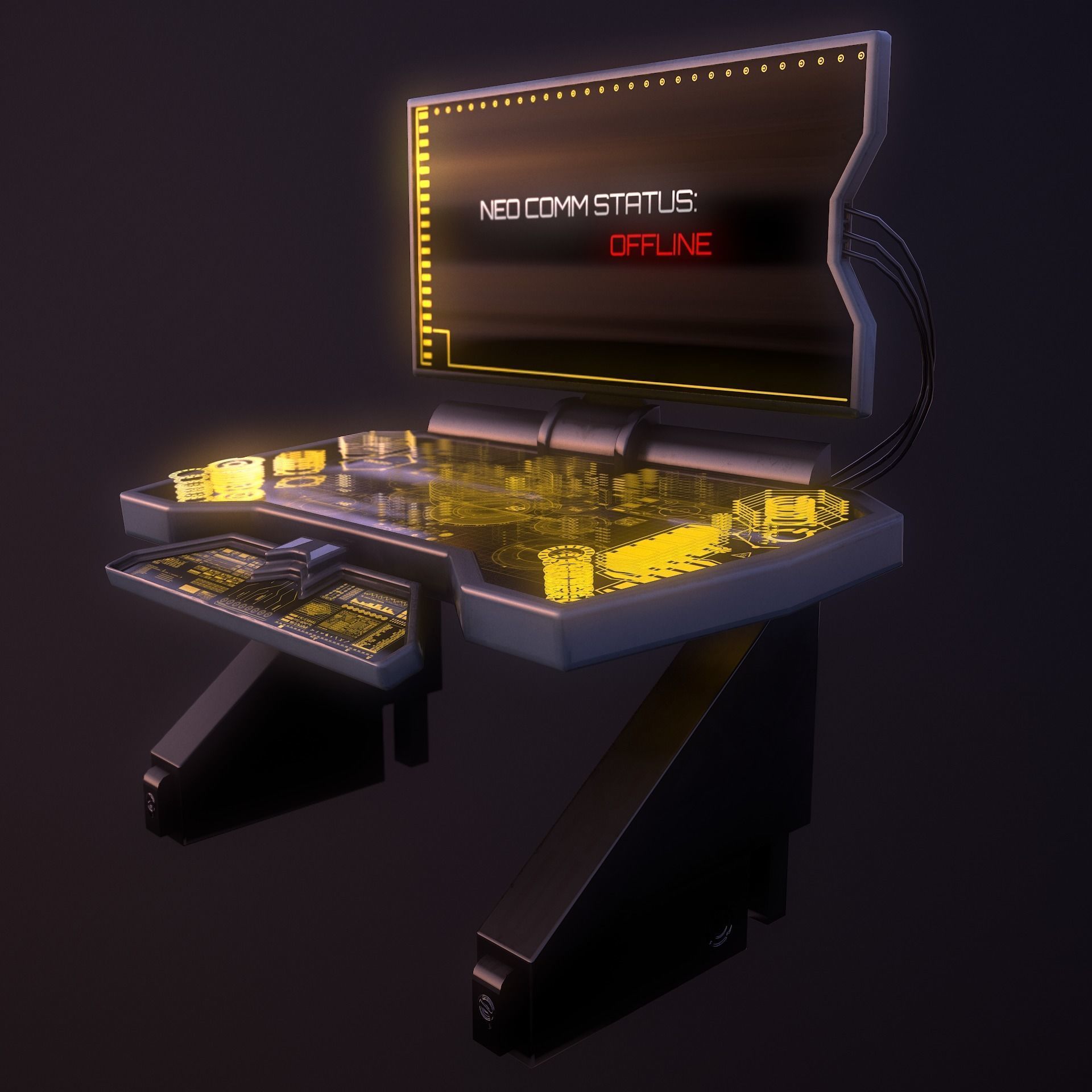 3D model Sci-Fi Console-Computer VR / AR / low-poly | CGTrader