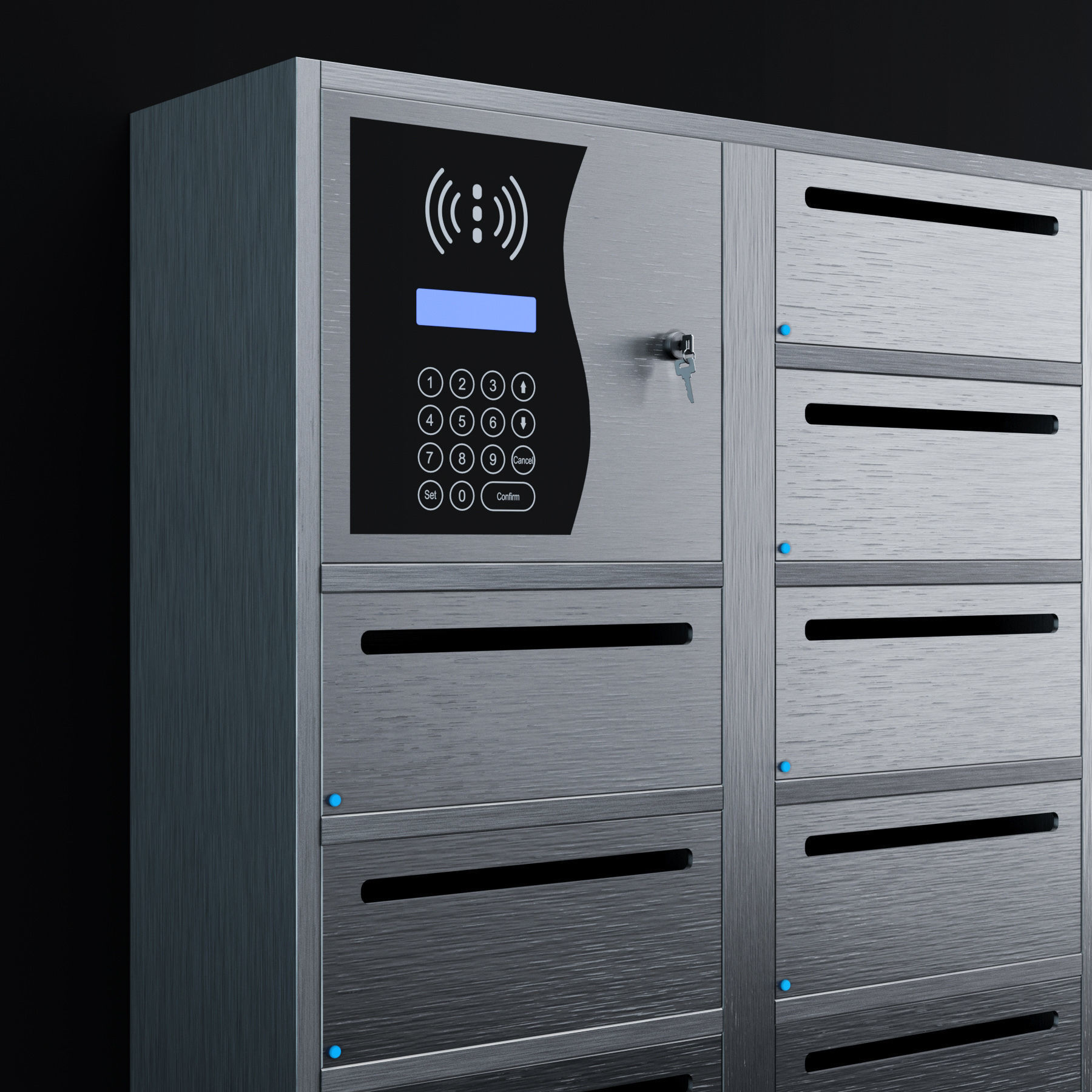 Electronic mailboxes with Smartbox system 3D model | CGTrader
