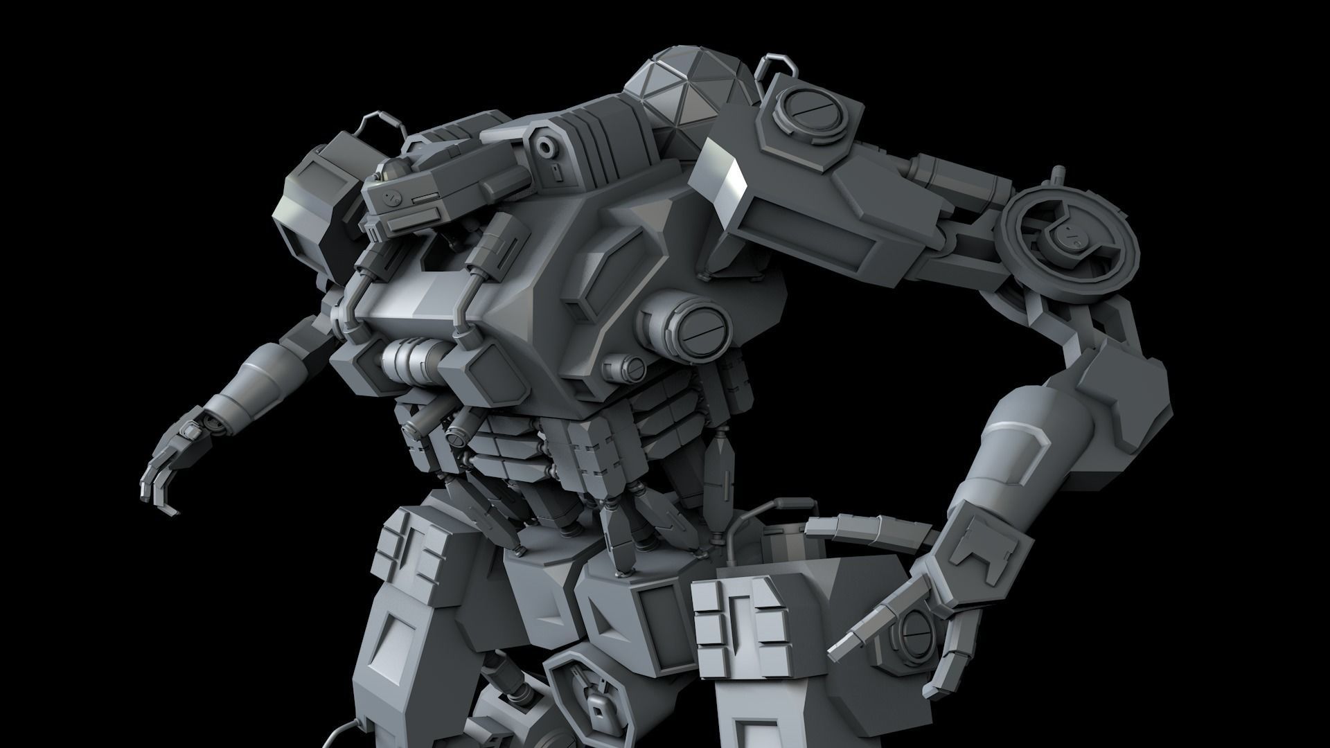 robot warmachine 3D model rigged | CGTrader