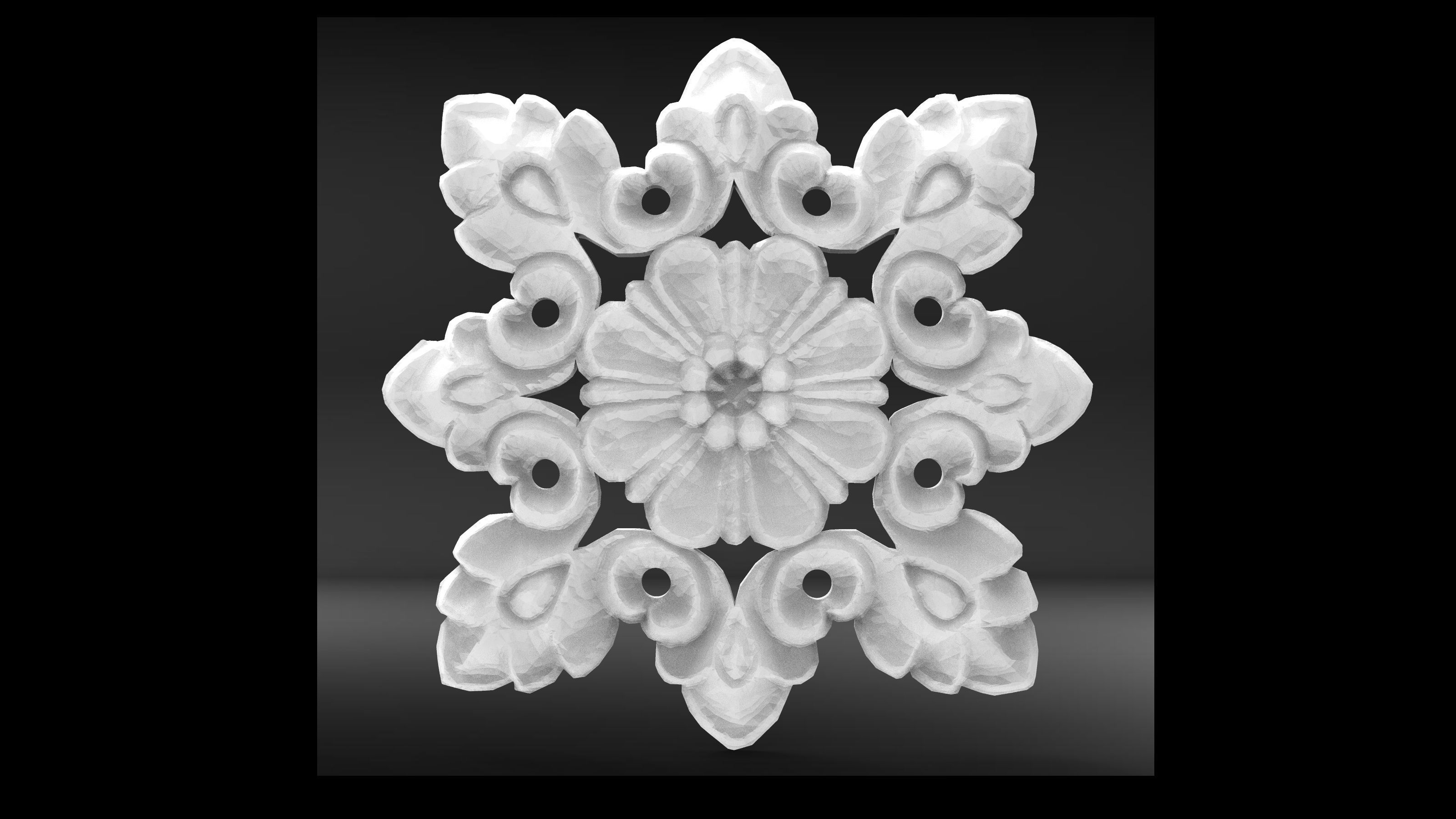 Rosette bas relief 3D print model 3D model 3D printable | CGTrader