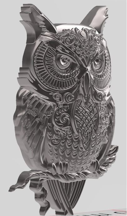 Owl for CNC router 3D model 3D printable | CGTrader