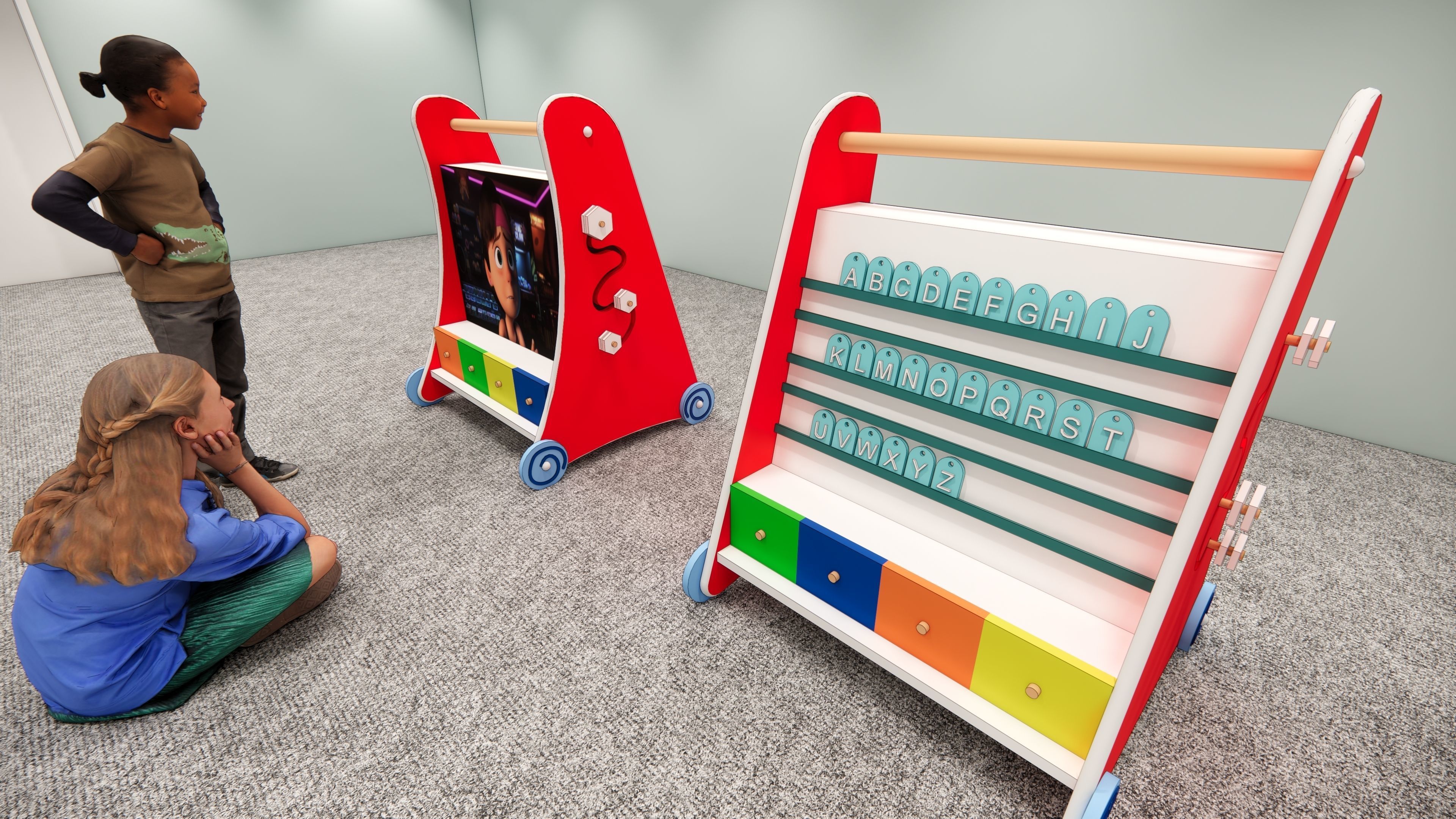 Multifunction kids board 3D model animated | CGTrader