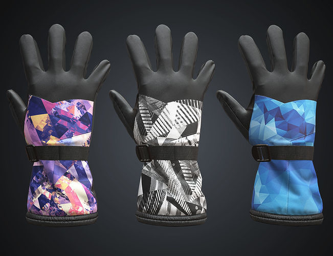 3D model Snowboarding gloves VR / AR / low-poly | CGTrader