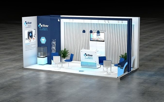 Medical exhibition stand 3D model | CGTrader